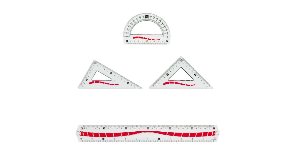 Set Rigle Transparente cu Model Rosu Little President - 4buc | Pepita.com