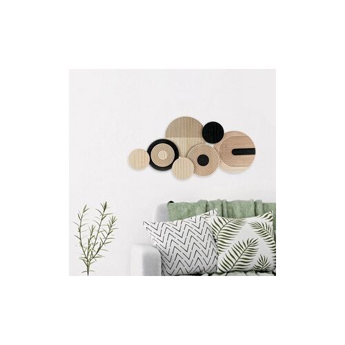 Decoratiune de Perete Cercuri din Lemn 67.5x34x2.5cm | Pepita.com