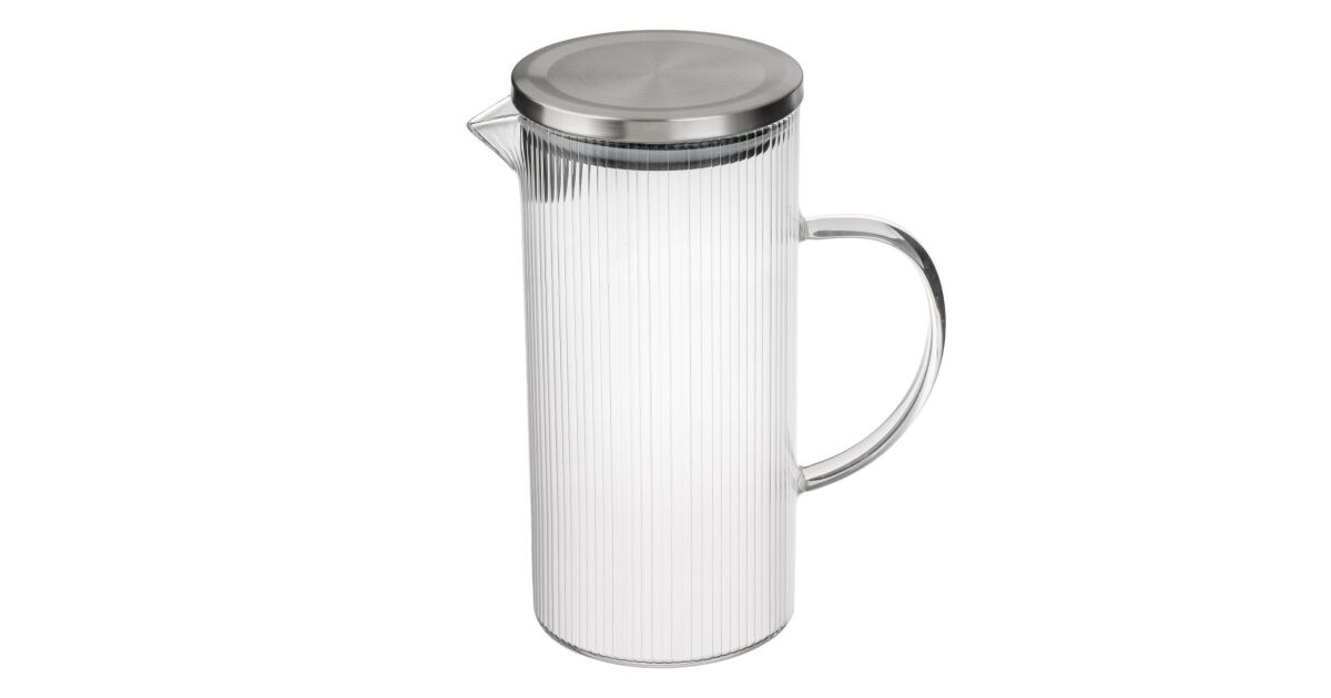 Ulcior din Sticla cu Model Dungi & Capac Metalic 1.3L | Pepita.com