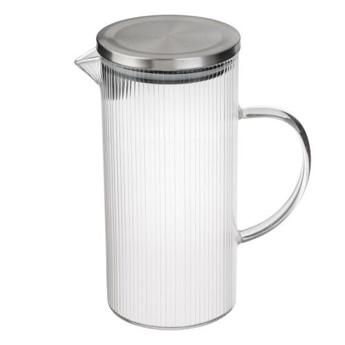 Ulcior din Sticla cu Model Dungi & Capac Metalic 1.3L | Pepita.com