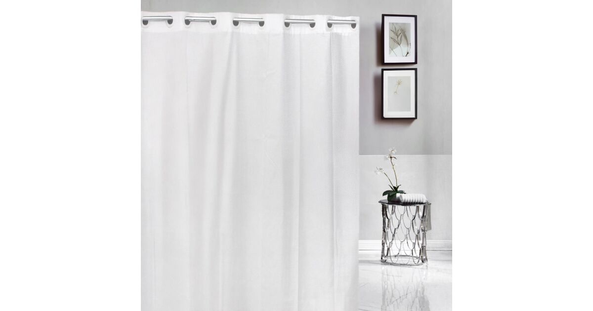 Fehér Textil Zuhanyfüggöny Domború Mintával 200x180cm | Pepita.hu