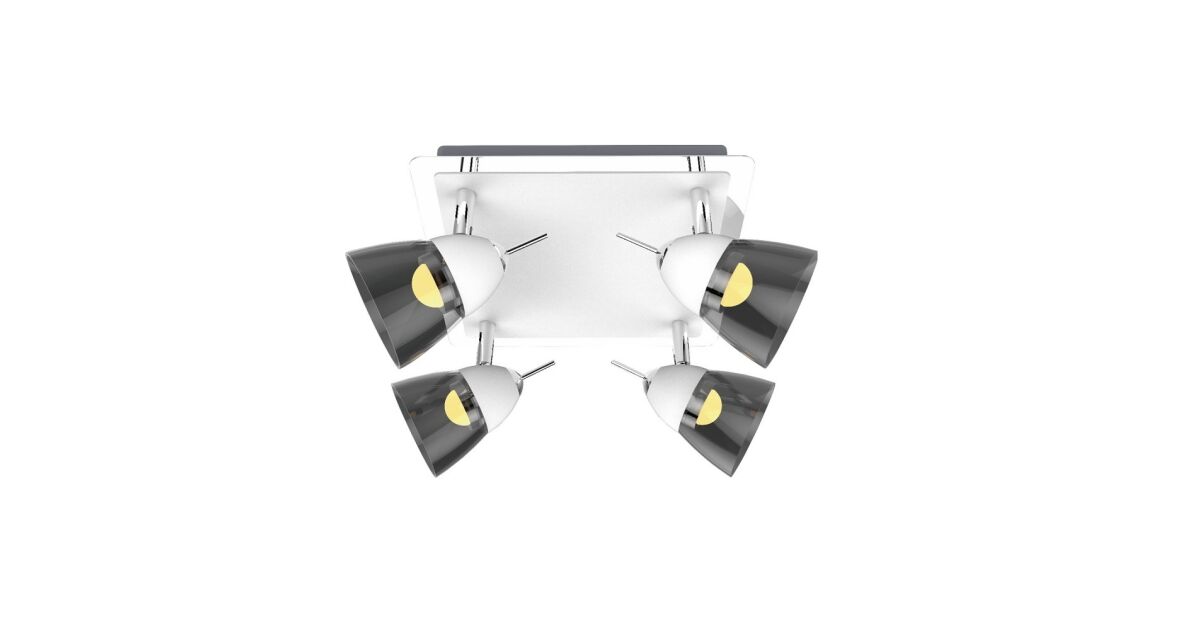 LED-Deckenleuchte Rocket 20W, warmes Licht (3000 K), weiß + rauchgrau ...