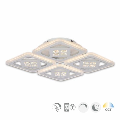 Plafoniera LED Smart Maros KL151043, dimabila, cu telecomanda, 92W ...