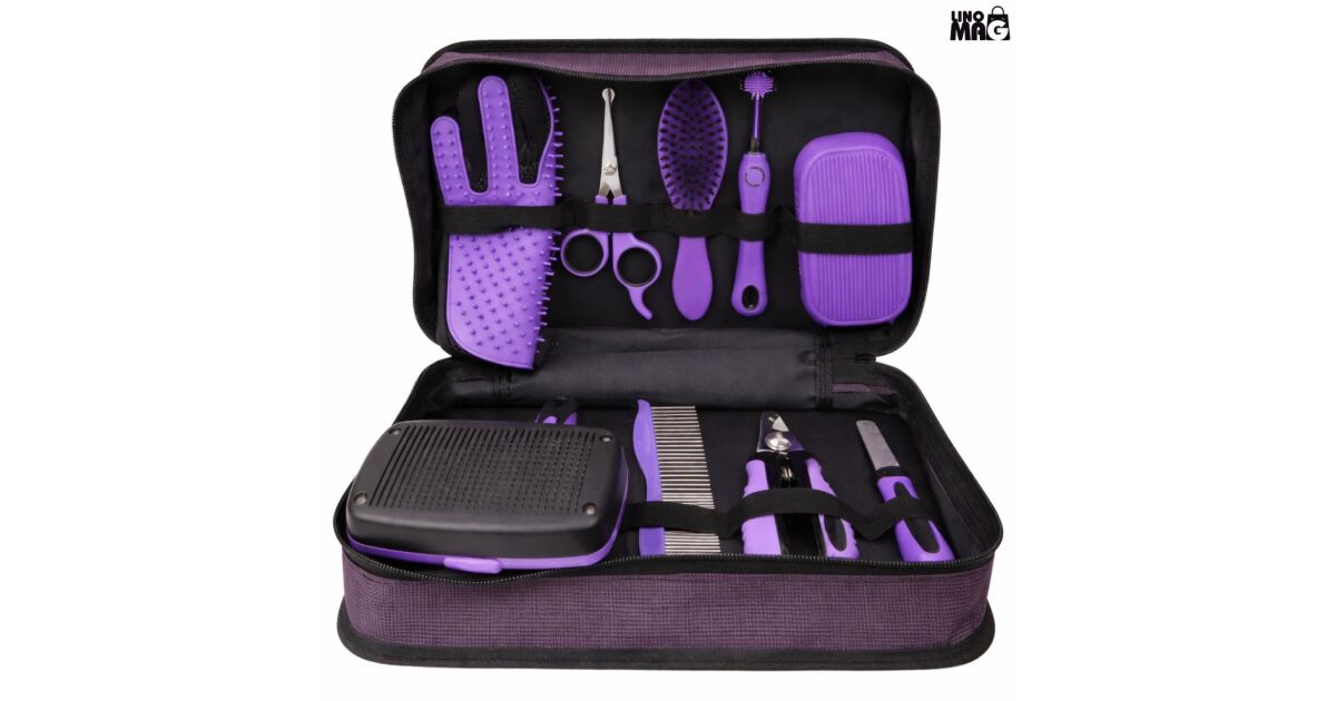 9 darabos kutyák és macskák ápolási szett, Linomag®, teljes groomings ...