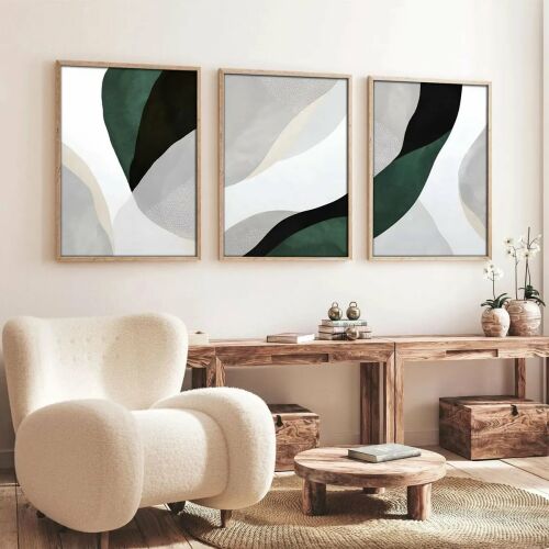 Dekoratives Bilderset Re-Bloom, 3-teilig, MDF/Massivholz, mehrfarbig ...