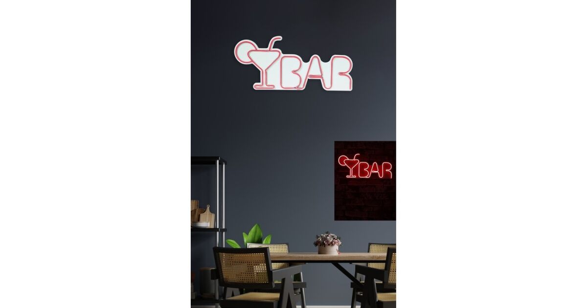 Wanddekoration Re-Bloom, LED, PVC, weiß/rot, 50 x 23 x 3 cm | Pepita.com
