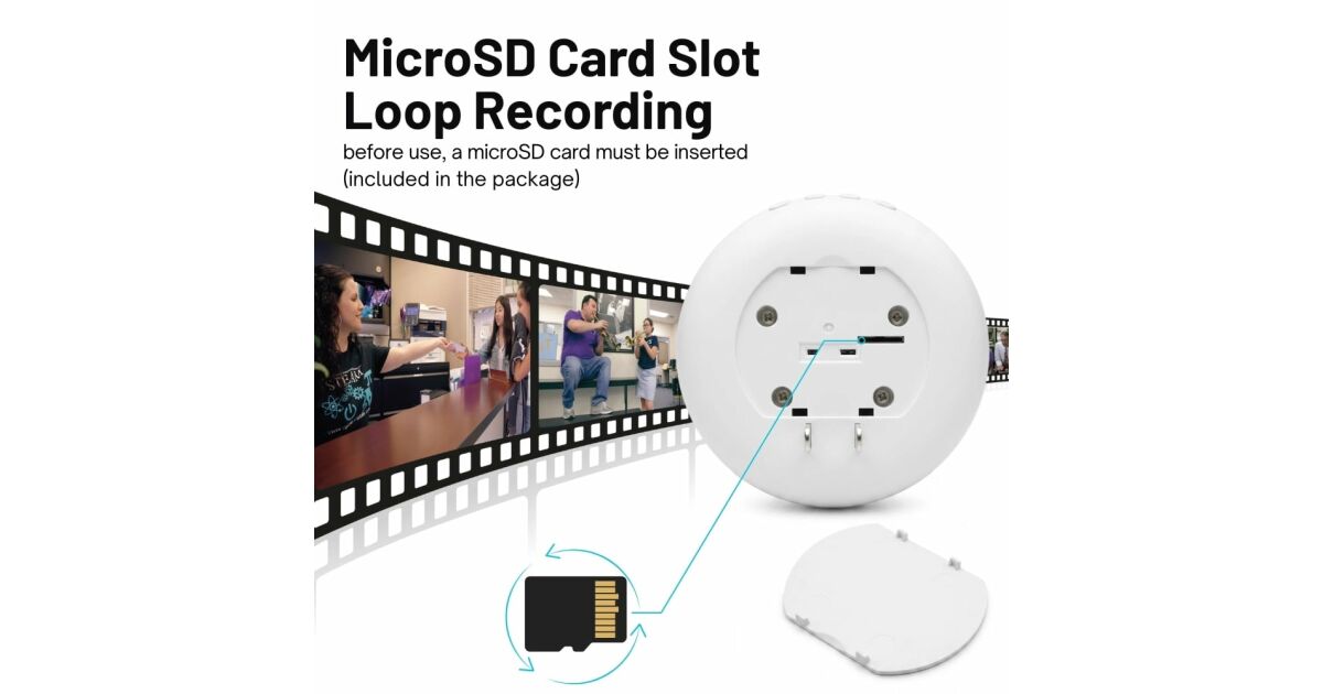 Rejtett kamera digitális órás éjjeli lámpában iUni IP71, Wi-Fi, 16GB ...