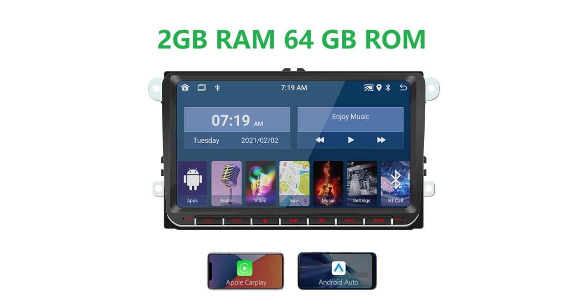 Navigație Auto Android ILIKE 9 pentru VW – 2GB RAM, 64GB ROM, Android ...
