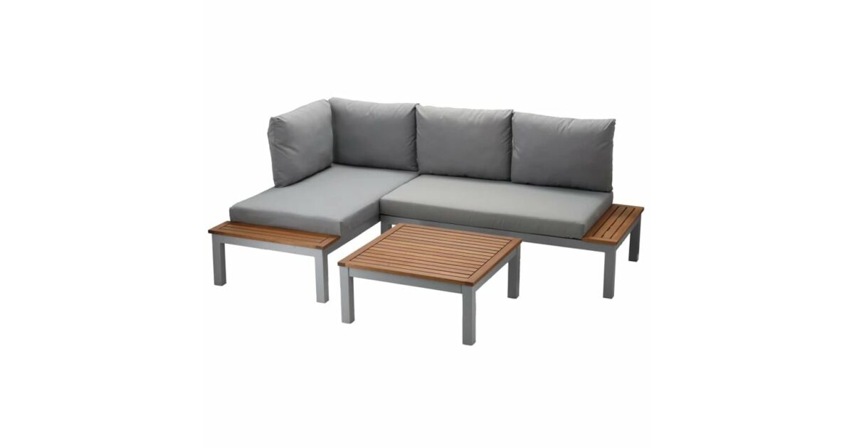 Set mobilier gradina Bohito modular cu perne, 2 canapele si masa, cadru ...