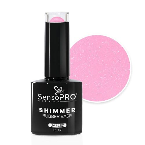 Shimmer Rubber Base SensoPRO Milano - #60 Csillámló Rózsaszín, 10ml ...
