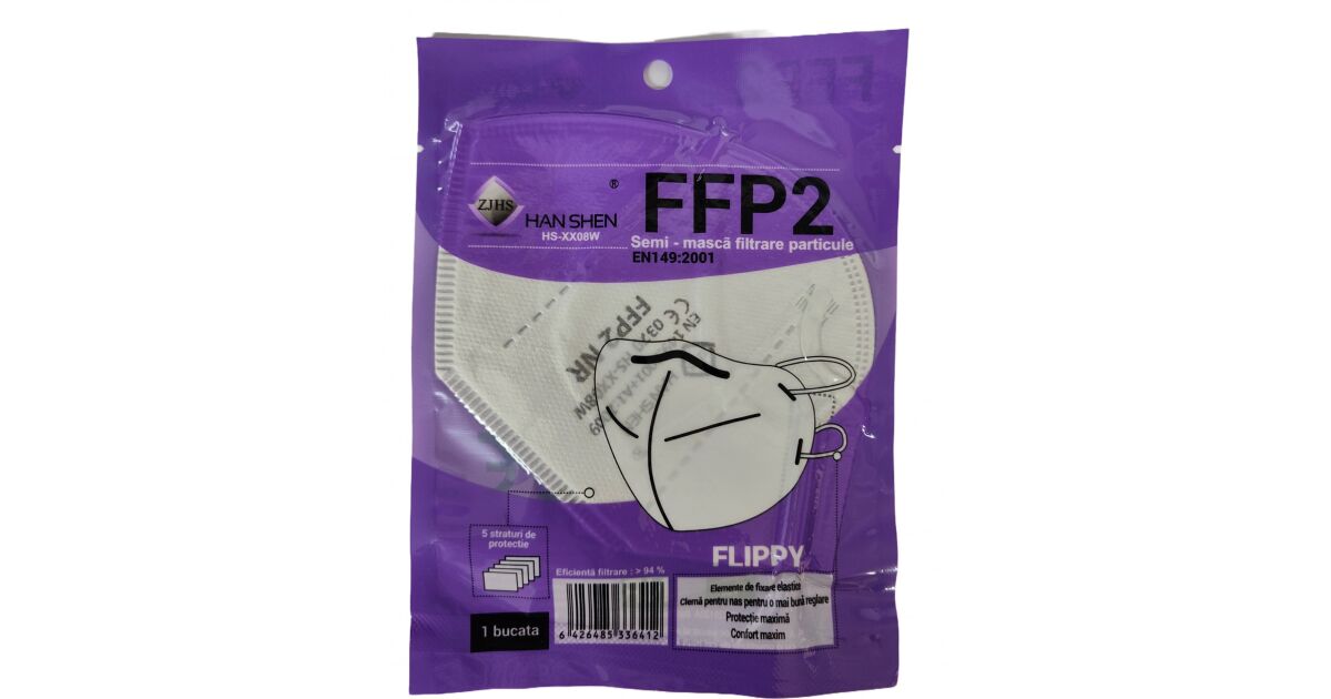 Set 200 bucăți mască de protecție facială, Flippy, de unică folosință ...