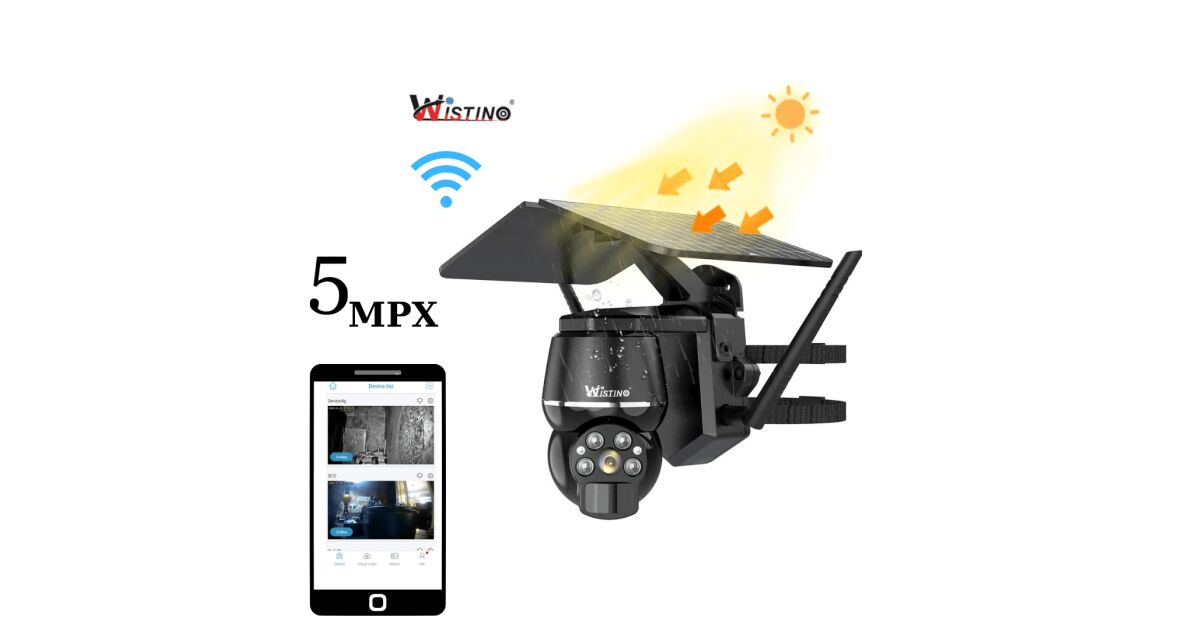 Camera Supraveghere cu Panou Solar WIFI, Rezolutie 5MP, Rezistenta la ...