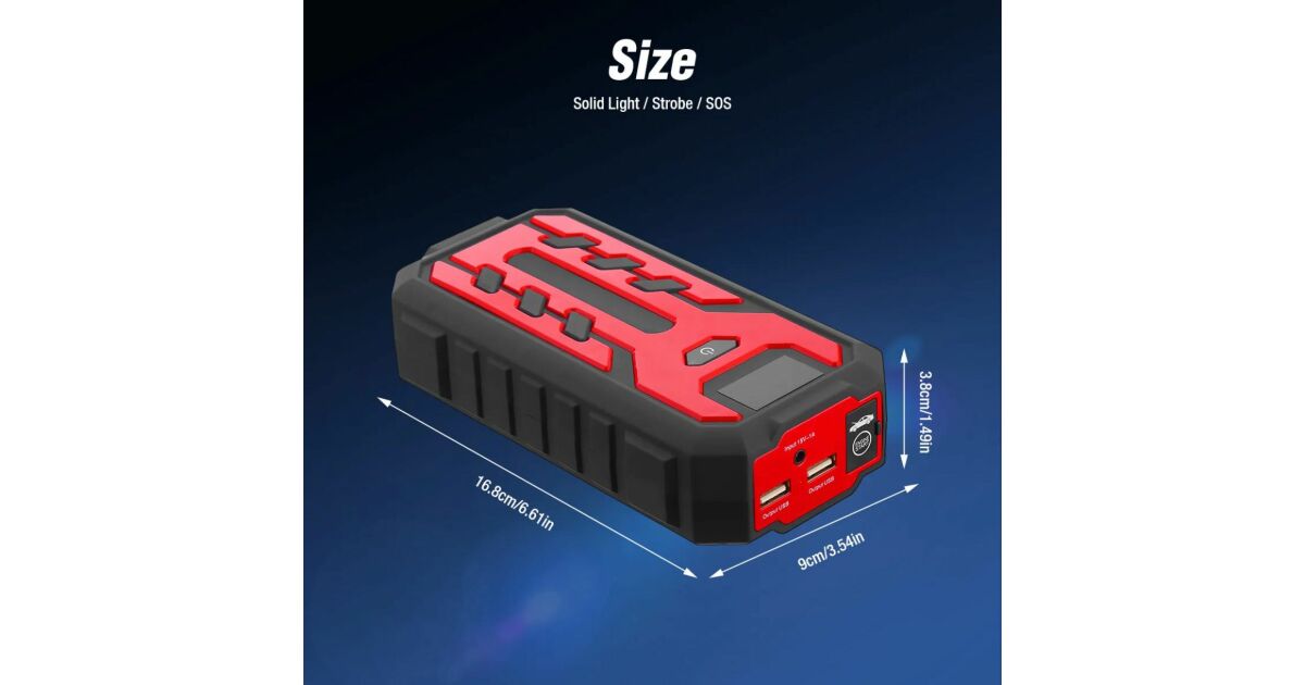 Starter auto multifunctional, Q-D1020, acumulator extern, lanterna, 20 ...