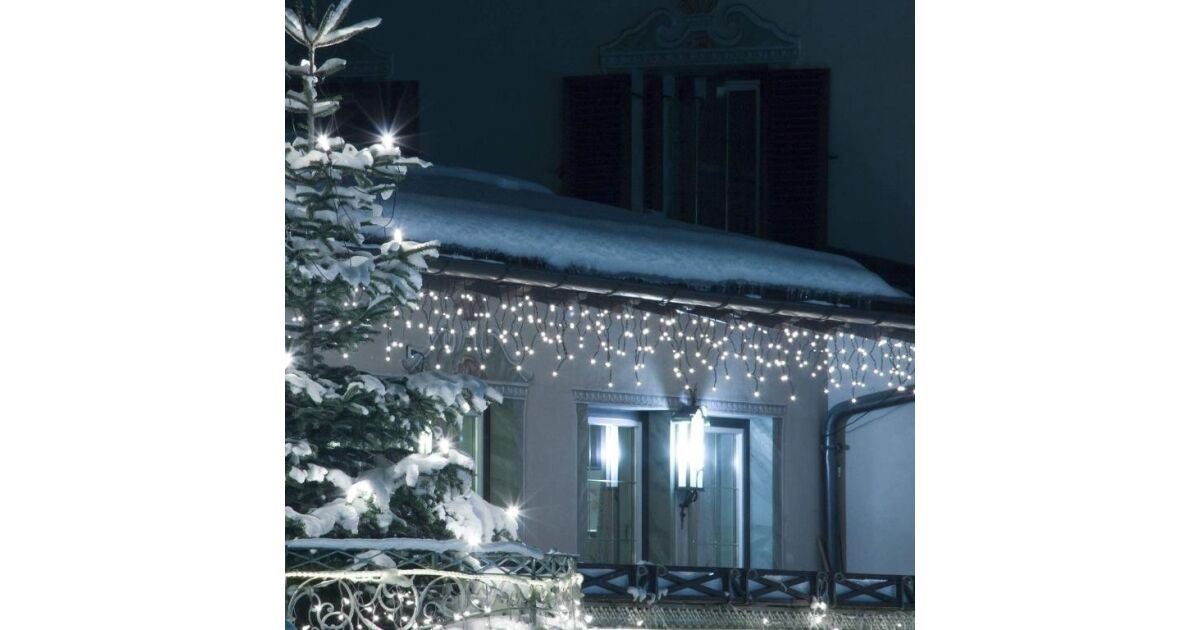 Weihnachtsbeleuchtung, 40 m, 1144 LED-Dioden, Eiszapfen, Kaltweiß, 8 ...