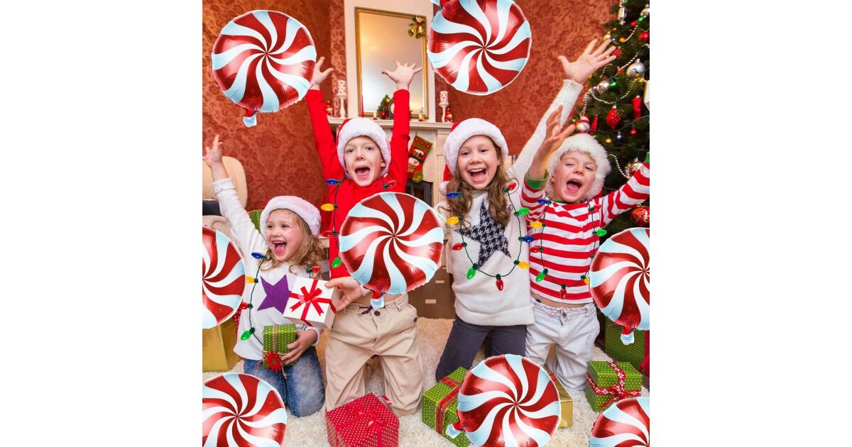 Runder Ballon, Flipper, aus Aluminiumfolie, Weihnachtsthema, Lollipop ...