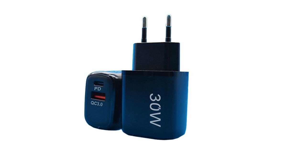 Schnellladegerät für Telefon, Flippy, Dual-Port USB-A und USB-C mit ...