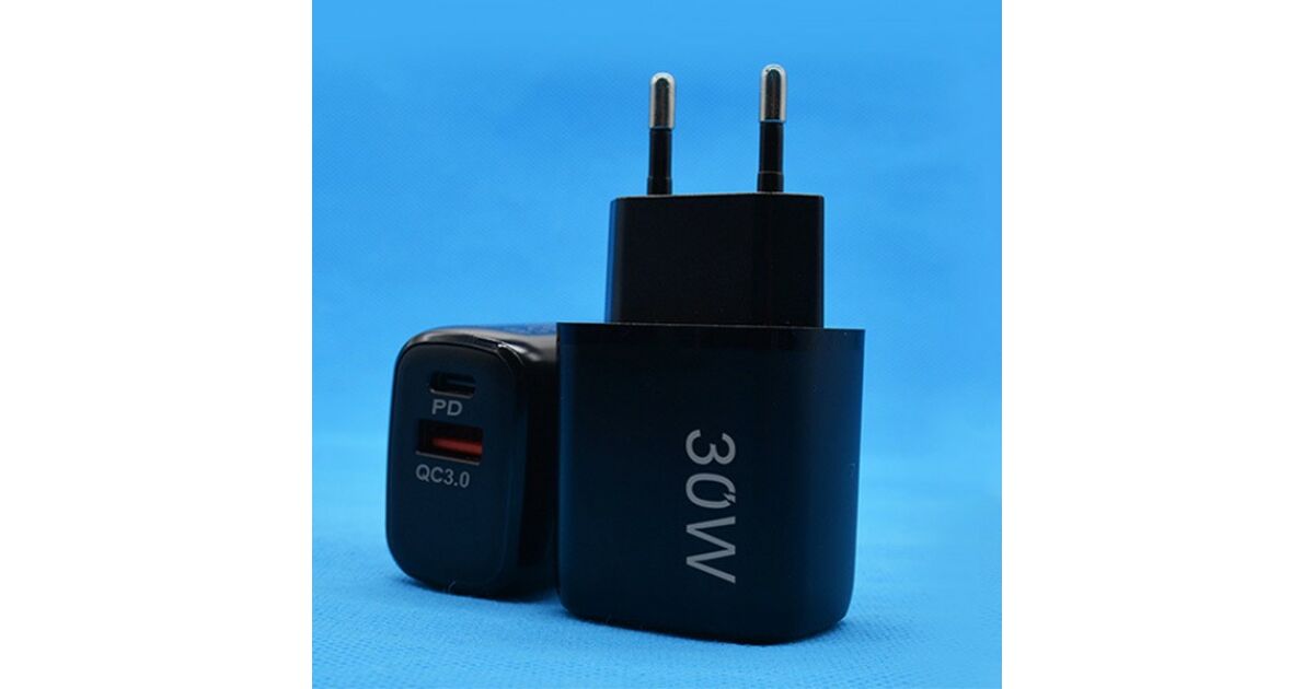 Schnellladegerät für Telefon, Flippy, Dual-Port USB-A und USB-C mit ...