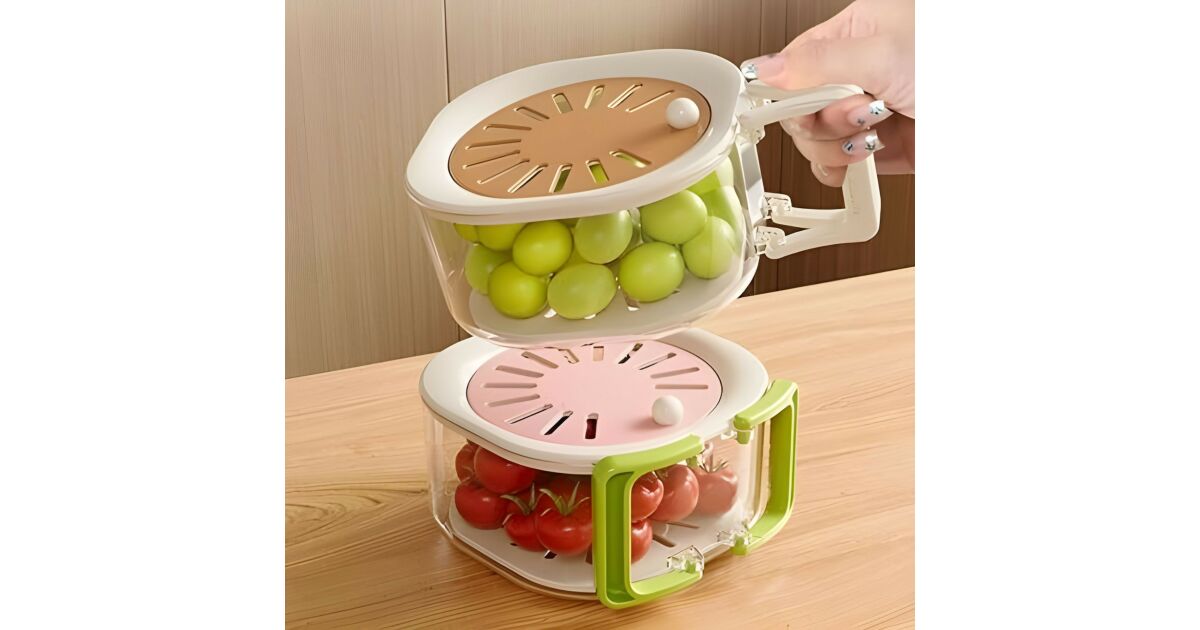 Cos de Scurgere pentru Fructe 2 in 1, Alista Home, din Plastic Durabil ...