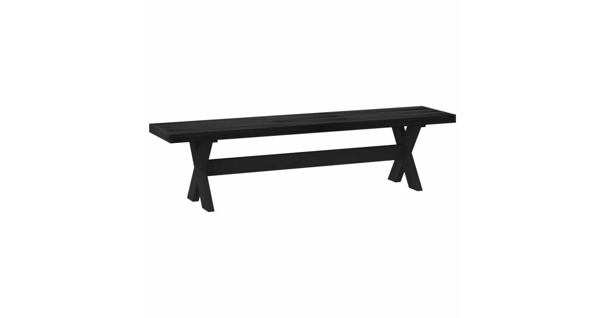 vidaXL Étkező pad NOAIN 180 x 41 x 45 cm Tömör fenyő Fekete | Pepita.hu