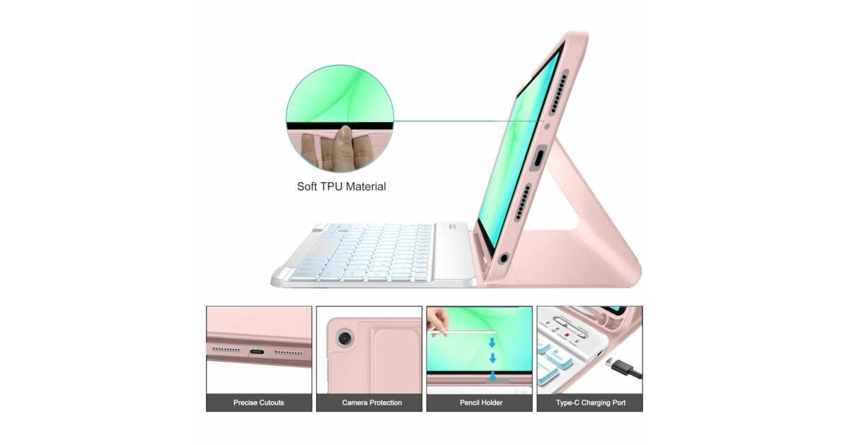 Tech-Prect Sc Toll Billentyűzettel Samsung Galaxy Tab A9+ A11+ 11.0 ...
