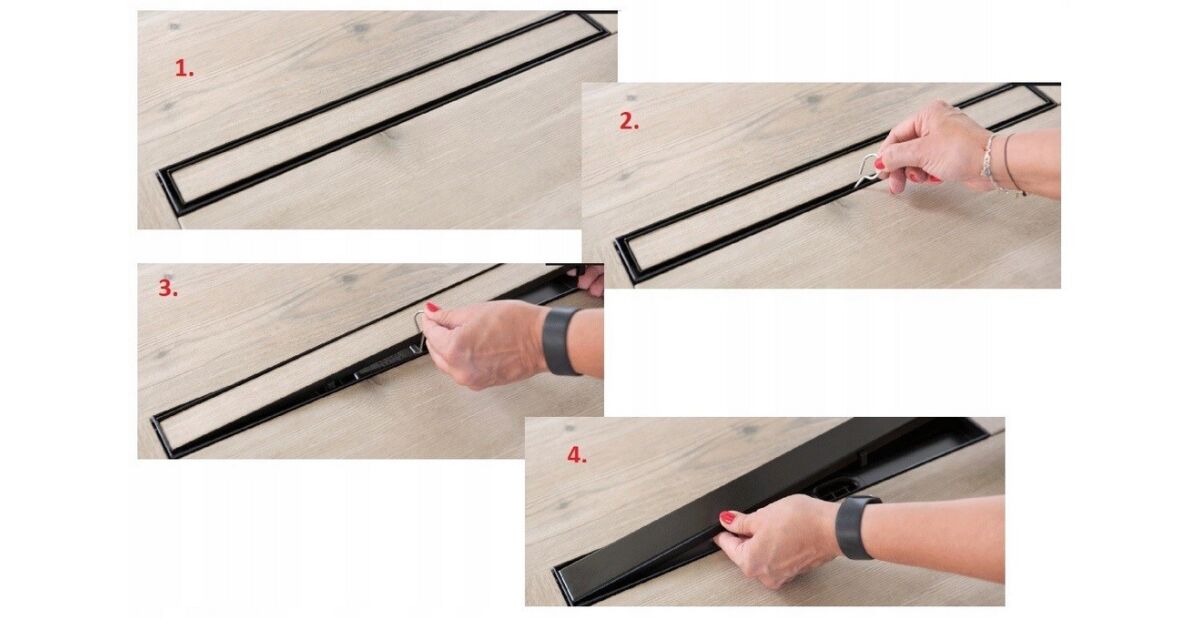 Lineáris lefolyó 100 cm alacsony BASSO fekete COB_711D | Pepita.hu
