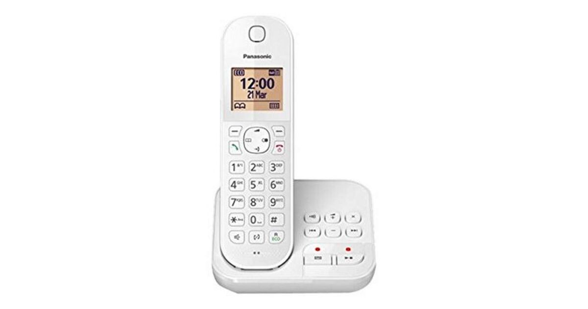 Telefon fix DECT Panasonic KX-TGC420FRW, alb, design robust si durabil ...