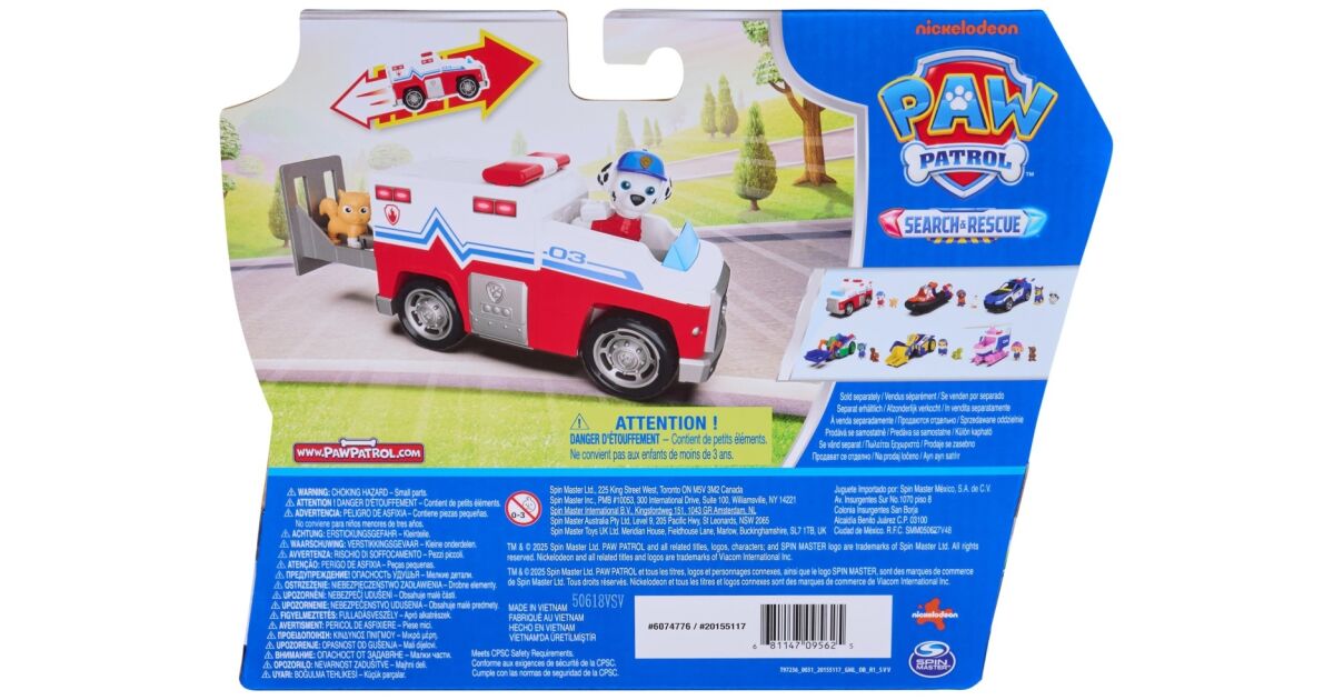 Mancs Őrjárat: Search & Rescue Hátrahúzható Marshall járgánya figurával ...