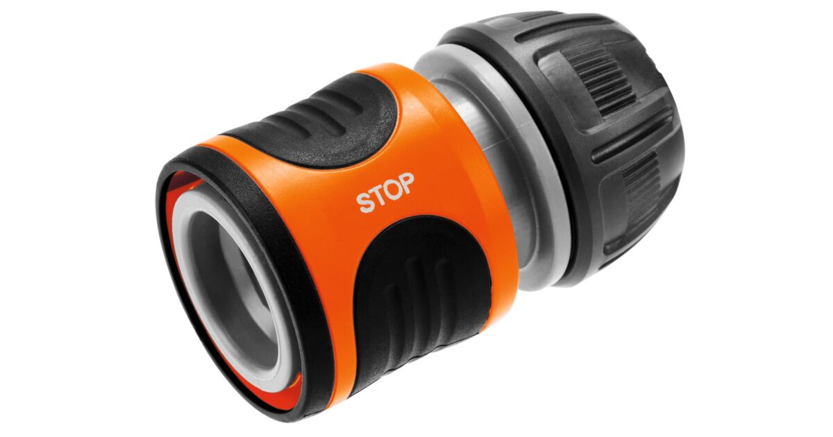 Conector pentru furtun Gardena Wasserstop 13 mm si 15 mm, cu Aquastop ...