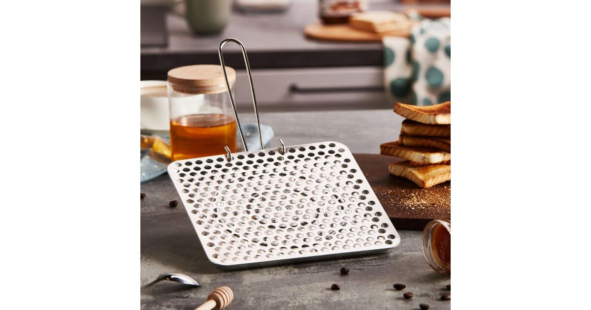 Toaster Ibili pentru aragaz pe gaz, 20x20 cm, metal argintiunegru ...