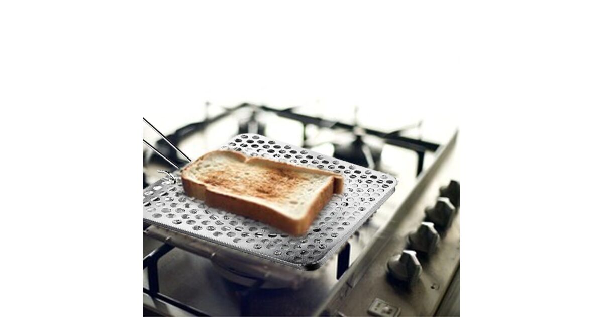 Toaster Ibili pentru aragaz pe gaz, 20x20 cm, metal argintiunegru ...