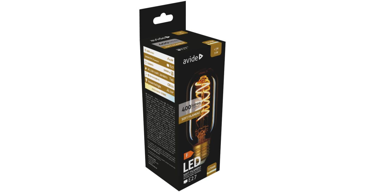 Avide LED Soft Filament T45 4.5W E27 EW 2700K | Pepita.hu