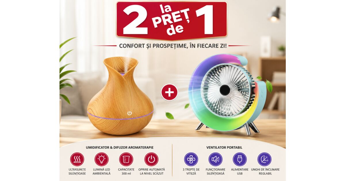 🔥 HOZRO Teljes Kényelem 1+1 Csomag: Mini Légkondicionáló + Prémium ...