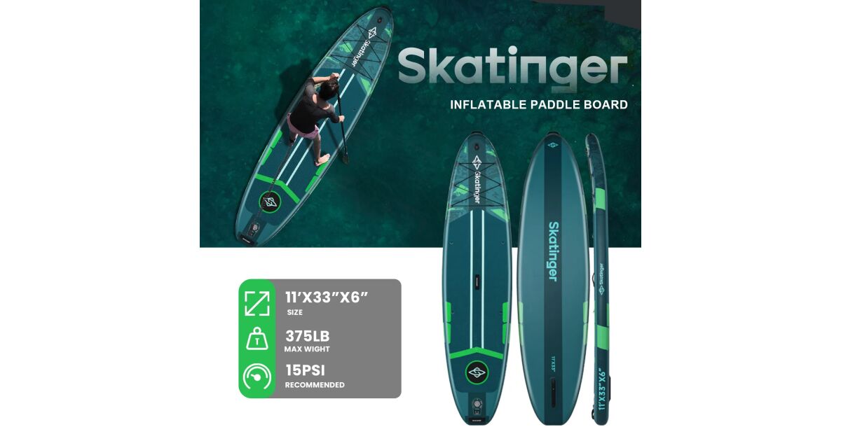 SUP deszka SKATINGER Ice Age Green 335x84x15 cm (11') túra | Pepita.hu