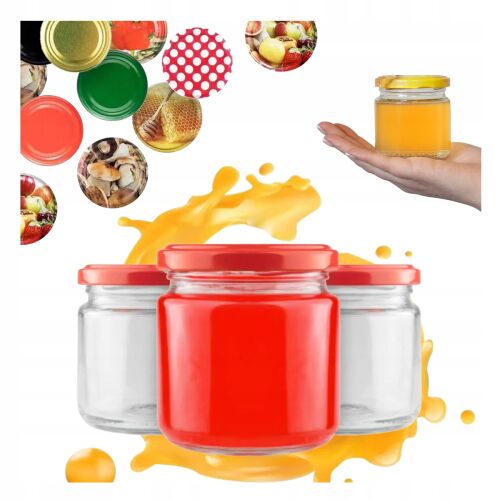 48x Üveg 200ML + FEDÉL FI66 DZSEM BETÉTEK EGYAPARTOS DESSZERTEK MÉZ ...