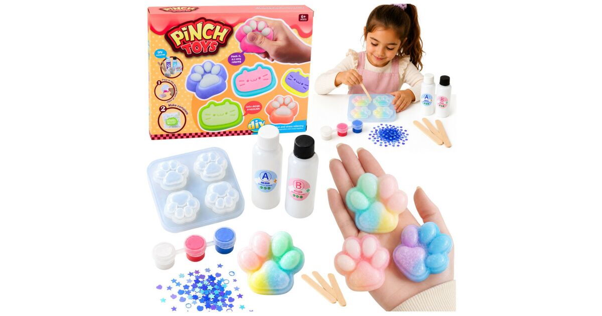 Set creativ pentru confecționarea de Squishies labă de pisică, 44 buc ...