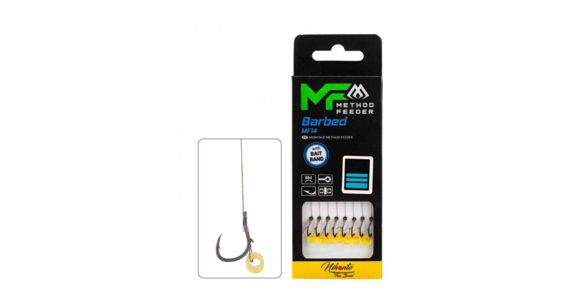 Kampók kötött Method Feeder Rig 10 cm - Mf1, csaliszalag - 8-as ...