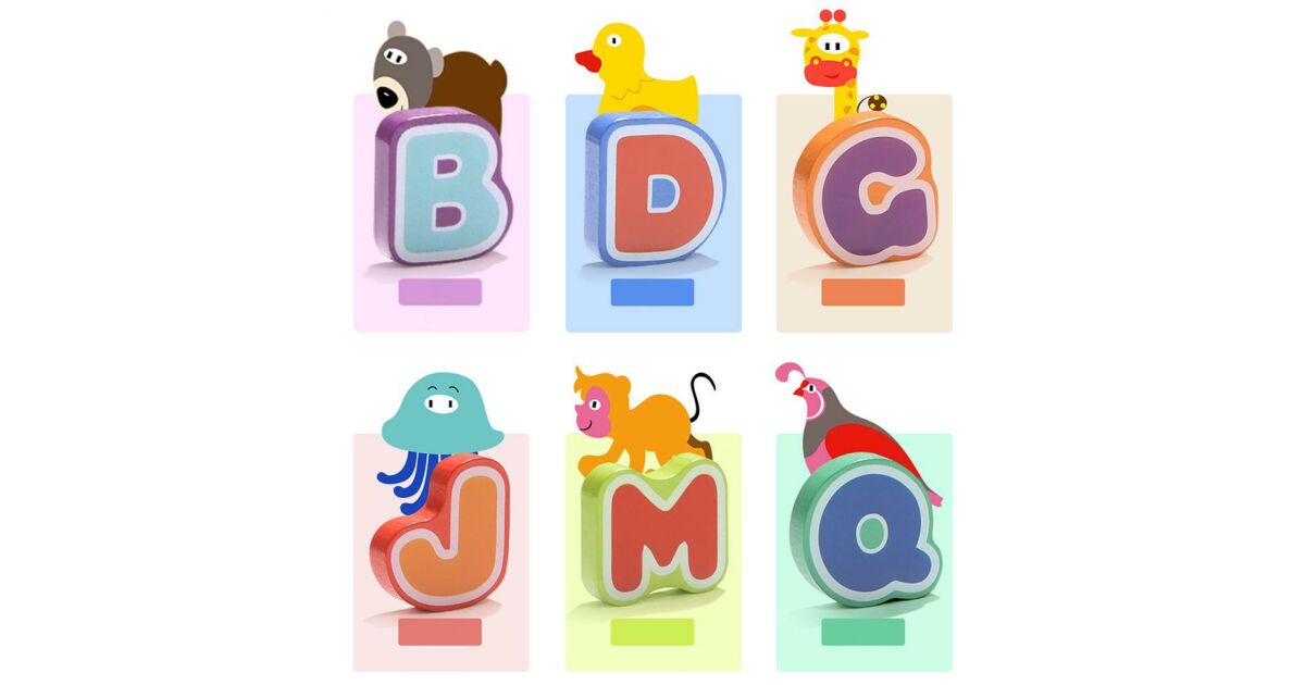 Holzpuzzle - Buchstaben und kleine Tiere | Pepita.com