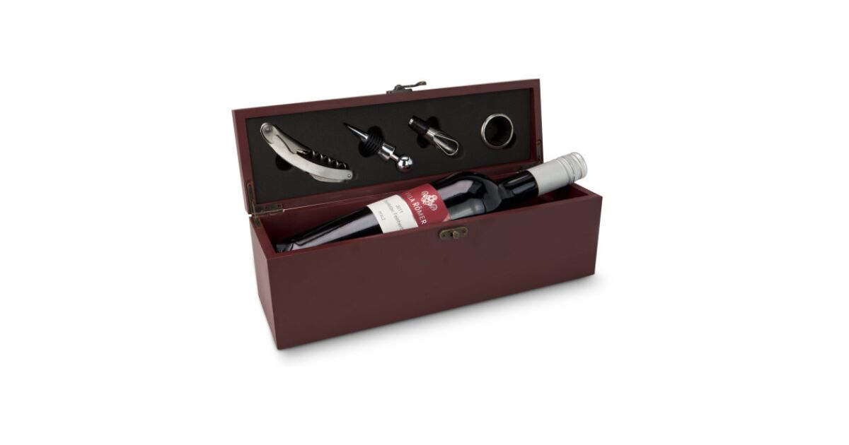 Vino Classic Rominox kiegészítők doboz, fa, 4 kiegészítő ...