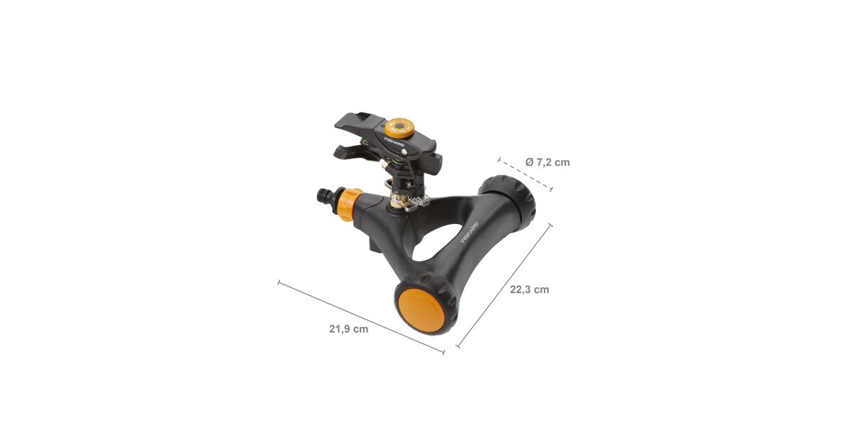 FISKARS Pulzáló kerti öntözőfej, forgó, kerekeken, fém, 500 m2 | Pepita.hu
