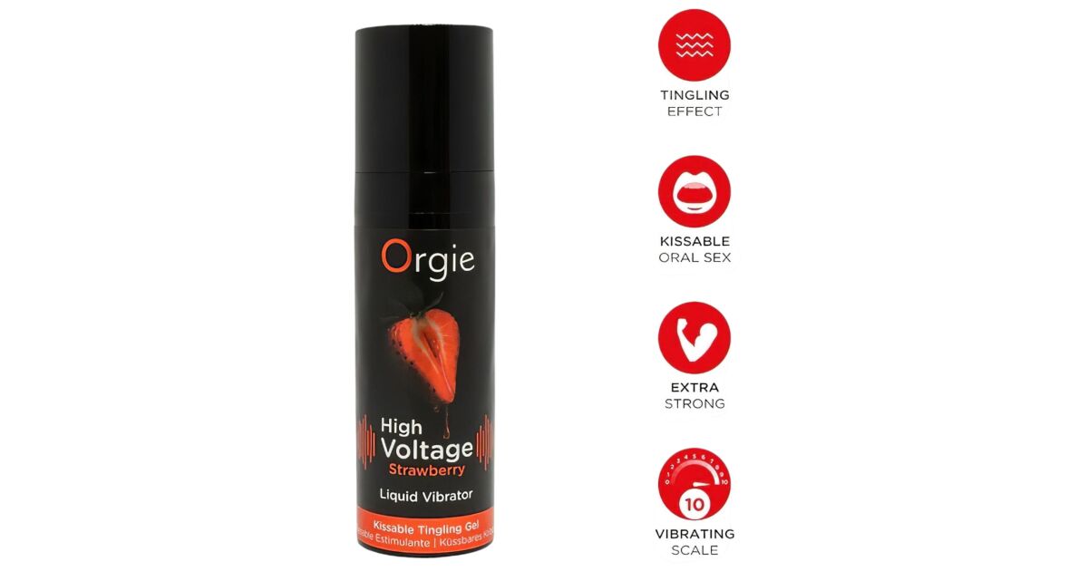 Orgie High Voltage - folyékony vibrátor - eper (15 ml) | Pepita.hu