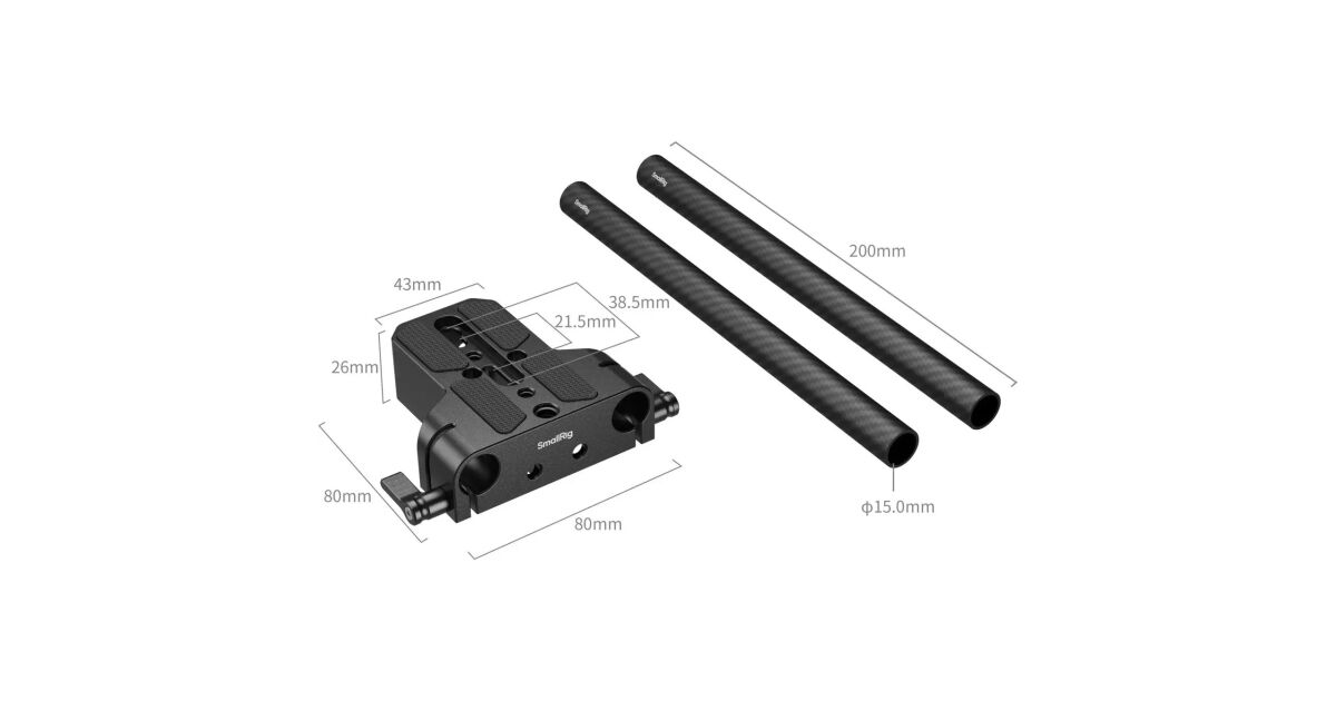 SmallRig Bottom Mount Plate with Dual 15mm Rod Clamp 5609 | Pepita.hu
