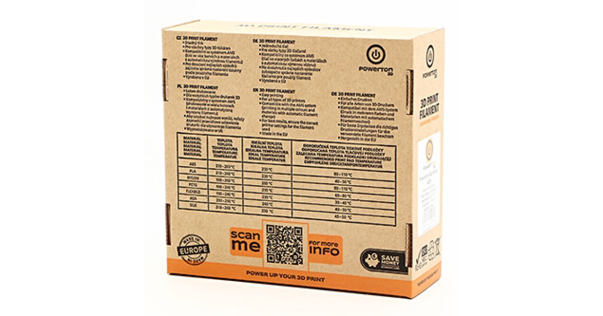 Powerton 3D ECONOMY LINE Filament ASA standard 1000g, égi kék | Pepita.hu