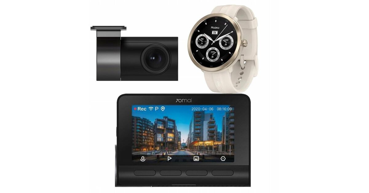 DVR 70mai A800S-1 + RC06 4K + Ceas Maimo Watch WT2001 GPS AUR | Pepita.com
