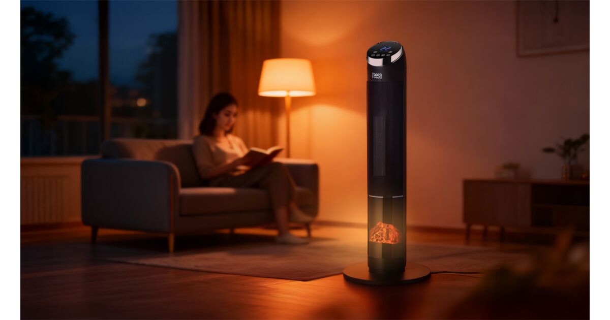 Teesa PTC oszlopos hőventilátor kandallóutánzó funkcióval | Pepita.hu