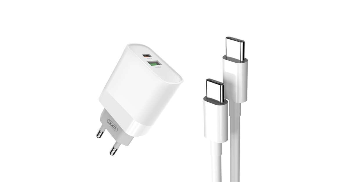 Xo L64 Fehér Usb Type C Töltőfej 18w Type C Type C Adatkábel 3a