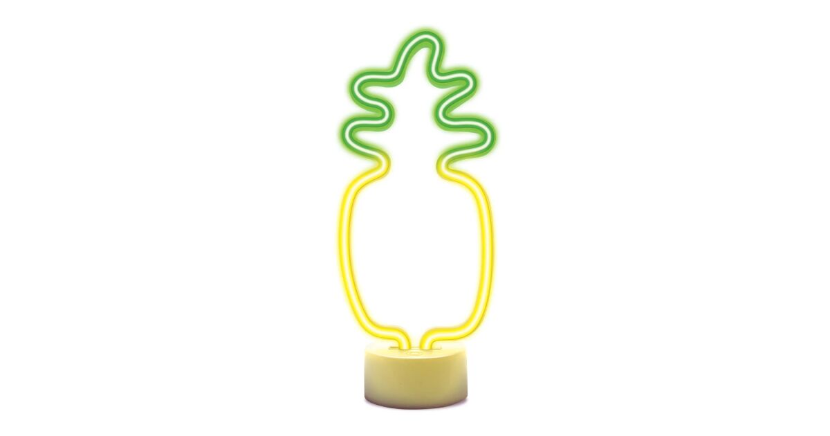 Forever Light PINEAPPLE talpon álló neon LED lámpa USB-C FSC-12 narancs ...