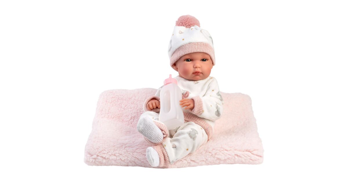 Llorens: Bimba 35cm-es újszülött baba cumisüveggel és takaróval | Pepita.hu