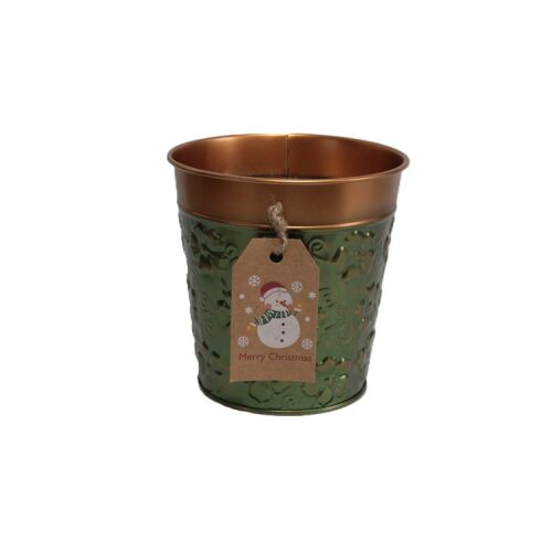Găleată de tablă cu logo de Crăciun 140-B-385/S D12X12HXD9CM 1 buc ...