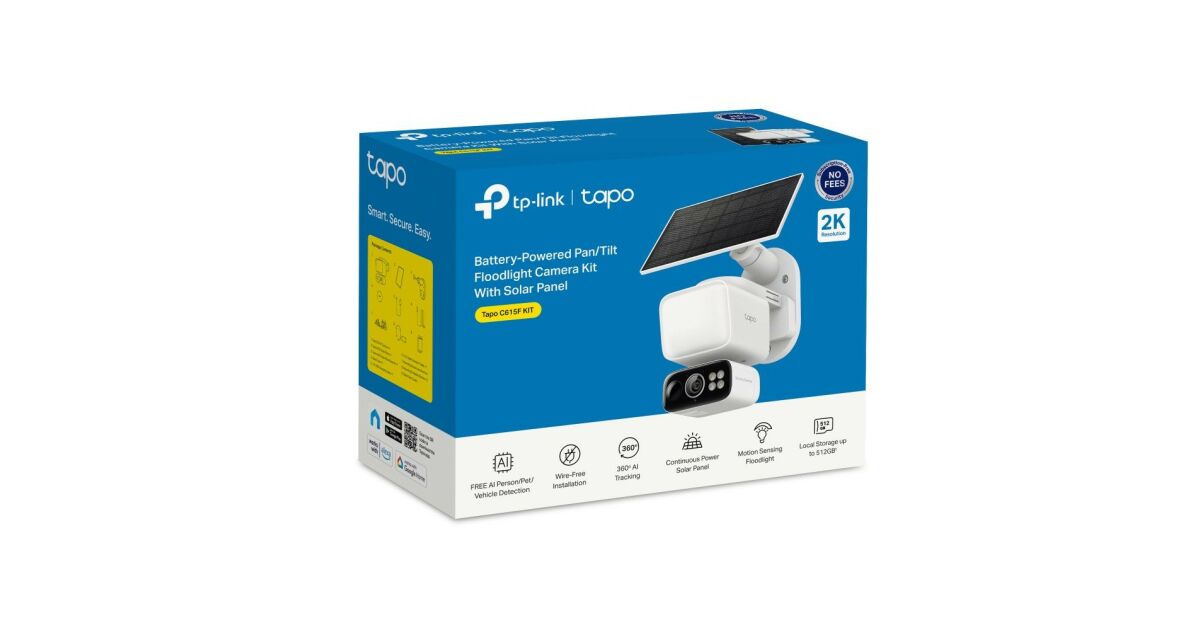 TP-LINK TAPO C615F SZETT SOLAR-POWERED FLOODLIGHT PAN/TILT BIZTONSÁGI ...