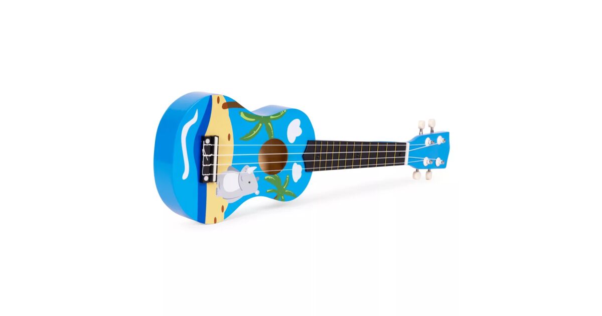 Gyerek ukulele, ECOTOYS MF019H, kék, 17,5 x 6 x 53 cm, fa, hangolható ...